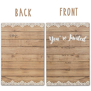 ukebobo Wedding Invitations with Envelopes – Farmhouse Rustic Invitation for Wedding Couple,Bridal Shower, Engagement – 30 Cards With Envelopes