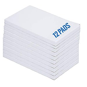 1InTheOffice Memo Pads, Memo Note Pads, Unruled White Scratch Pads, 3x5, 100 Sheets, 12/Pack