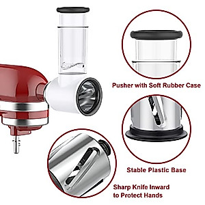 Gvode Slicer Shredder Attachment & Fruit and Vegetable Attachment Strainer Set with Meat Grinder