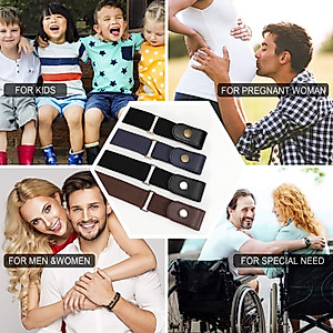 SANSTHS Buckle-Free Elastic Women Belt for Jeans Without Buckle, Comfortable Invisible Belt No Bulge No Hassle (Black, Plus Size)