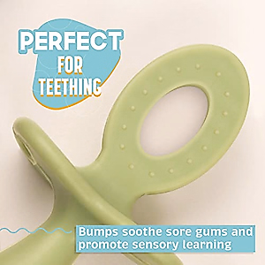 Upward Baby Spoons 3 pack - Baby Spoons Self Feeding 6 Months - Chewable Toddler Utensils with Anti Choke Barrier - Silicone baby spoons - Baby Utensils & Baby Feeding Supplies Infant First Stage