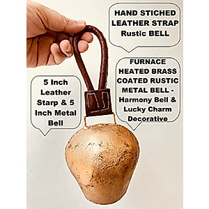 Giant Rustic Cow Bell Huge Harmony Vintage Swiss Style Bell Lucky Christmas Hanging Bell Handmade Brass Coated