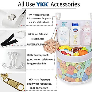 Baby Bath Toy Organizer, quick drying， and mould proof, Multiple-Suspension Bath Toy Holder, Large Capacity Multi Use Bathtub Toy Storage Bag（1 Large, White）