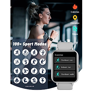 GRV Smart Watch for iOS and Android Phones (Answer/Make Calls), Watches for Men Women IP68 Waterproof Smartwatch Fitness Tracker Watch with Heart Rate/Sleep Monitor Steps Calories Counter (Gray)