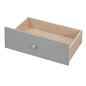 CITYLIGHT Full Size Bed Frame with Bookcase Headboard and 2 Drawers, Wood Full Size Platform Bed with Charging Station for Kids Teens Adults, No Box Spring Needed, Grey