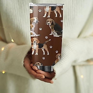 WmhrYpzhL Beagle Dog Travel Mug Dogs Coffee Cup Stainless Steel Insulation Tumbler with Lid For Home Office School Outdoor Gifts Beagle Dog-2