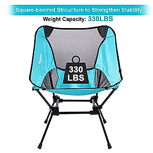 FBSPORT 2 Pack Portable Camping Chairs Lightweight Backpacking Chair Compact & Heavy Duty for Camp, Backpack, Hiking, Beach, Picnic, with Carry Bag