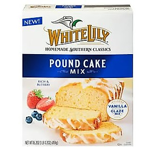 White Lily Vanilla Pound Cake Mix 16.2 OZ Box,Included vanilla glaze mix (PACK OF 3) With Meal Time Prayer Card