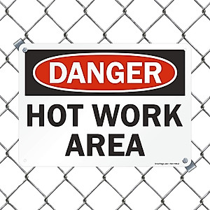 SmartSign-S-9896-PL-14 "Danger - Hot Work Area" Sign | 10" x 14" Plastic