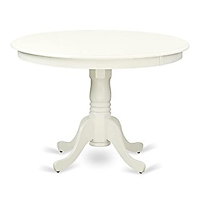 East West Furniture Dining Table, 42x42 Inch, Linen White