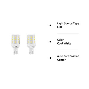 Makergroup T5 T10 Wedge Base LED Light Bulbs 12VAC/DC 3Watt Cool White 6000K for Outdoor Landscape Lighting Deck Stair Step Path Lights and RV Travel Tailer Lights 2-Pack