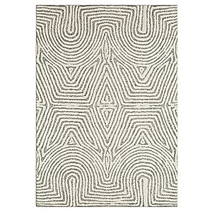 Abani Large Area Rug - Farmhouse Rugs, Stain and Shedding Resistant Large Area Rugs for Living Room, Brown Beige African Pattern ​Dining Room Rug, Rectangle Large Rugs 7'9" x 10'2"