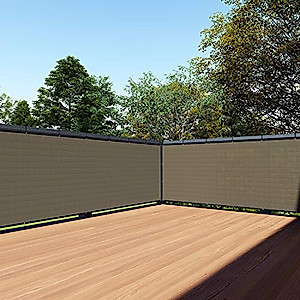 TANG 3' x 50' Brown Residential Commercial Privacy Deck Fence Privacy Screen 200 GSM Weather Resistant Outdoor Protection Fencing Net for Balcony Verandah Porch Patio Pool Backyard Rails