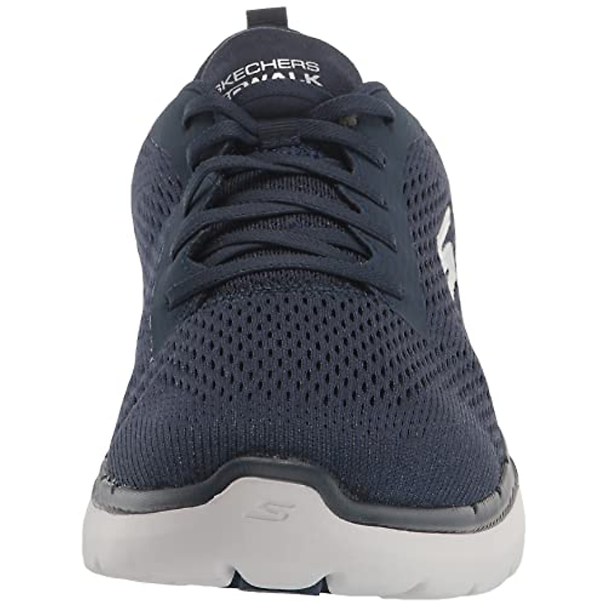 Skechers Women's GO Walk 6-Bold Vision Sneaker, Navy/White, 6