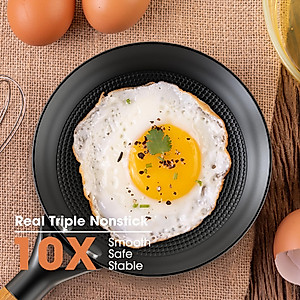 imarku Non Stick Frying Pan, 6 inch Cast Iron Skillet Mini Omelette Pan, Small Nonstick Frying Pan Egg Pan for Cooking, Portable Induction Mini Pan, Dishwasher Safe, Best Gifts