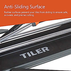 TILER 24 Inch Manual Tile Cutter, Professional Porcelain Tile Cutter W/Aluminum Cutting Wheel Removable Scale, Cutting up to 0.55", Anti Skid Rubber Surface, Come W/A Carry Bag
