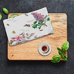 Pimpernel Botanic Garden Collection Tea Towel | Quick Drying Cotton Dish Towel | Multi-Purpose Absorbent Kitchen Towel with Floral Design | Measures 18” x 29”