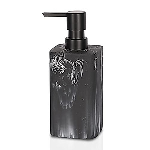 zccz Bathroom Accessory Sets - Marble Design 4 Piece Bathroom Accessories Complete Set - Soap Dispenser, Toothbrush Holder, Bathroom Tray, Bathroom Tumbler - Vanity Countertop Organizer, Black