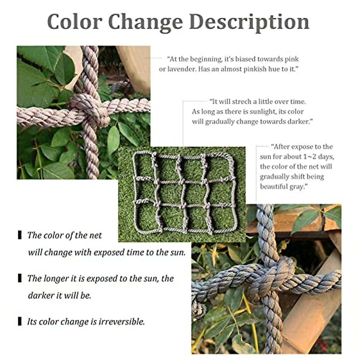 Outdoor Kids Playground Play Safety net, Garden Climbing Frame net, Backyard Climbing Rope Ladder, Balcony Railing Stair Protection net, Universal Heavy Duty Truck Cargo net(Size:1m*1m)