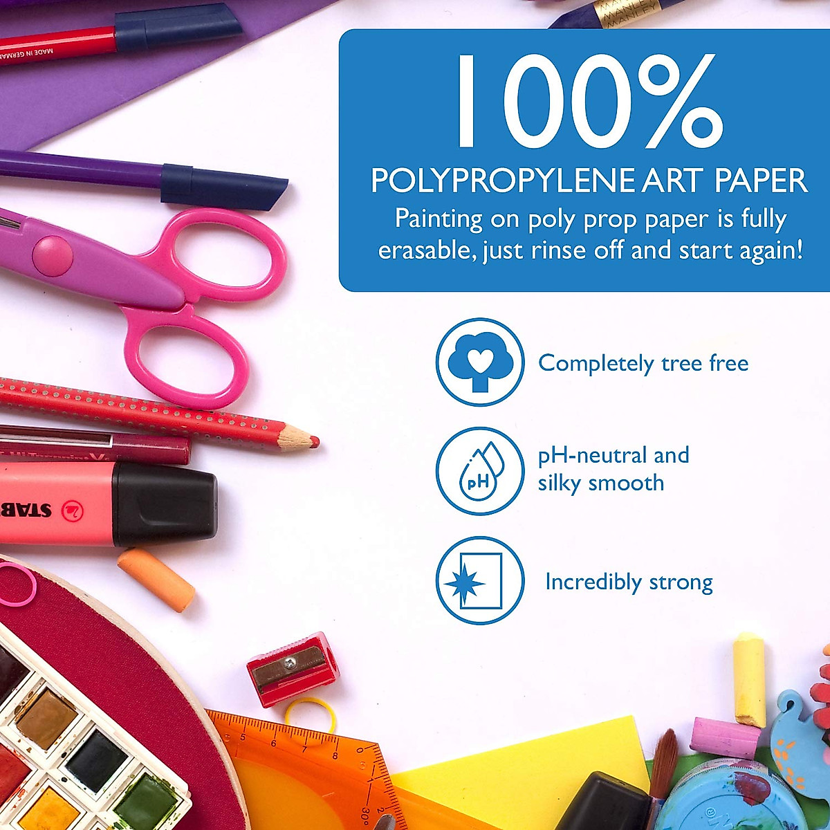 20 Pack 8” x 12’’ Alcohol Ink and Watercolor Paper - Reusable Non-Absorbent Synthetic Paper Polypropylene for Use with Alcohol Inks, Watercolor, Acrylic Painting - Silky Smooth Compare to Yupo™