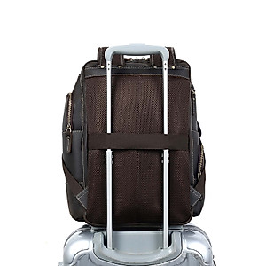 Taertii Mens Full Grain Genuine Leather 15.6 Laptop Backpack Large Capacity Weekender Overnight Camping Travel Rucksack 30L