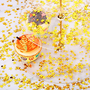 HESTYA 60g Star Confetti Glitter Table Confetti Metallic Foil Stars for Party Wedding Festival Decorations(Gold,10mm and 6mm)
