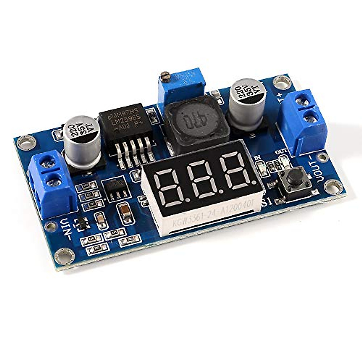 2 Pcs LM2596s DC Buck Converter, MELIFE Adjustable DC to DC Step-Down Voltage Regulator Power Module 36V 24V 12V to 5V 2A Voltage Stabilizer with LED Display