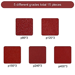Novernat Sanding Belts 3 x 21 Inch Aluminum Oxide 15 pack Belt Sander 3 Each of 80/120/150/240/400 Assorted Grits for Sanding Wood Metal and Paint