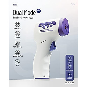 Femometer Baby Thermometers, Forehead Thermometer for Adults and Kids, Digital Infrared Thermometer with Fever Alarm and Memory Function