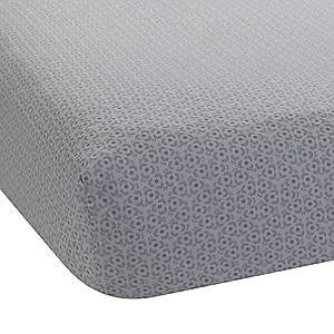 Lambs & Ivy Ryan Collection Fitted Sheet, Gray/White Print