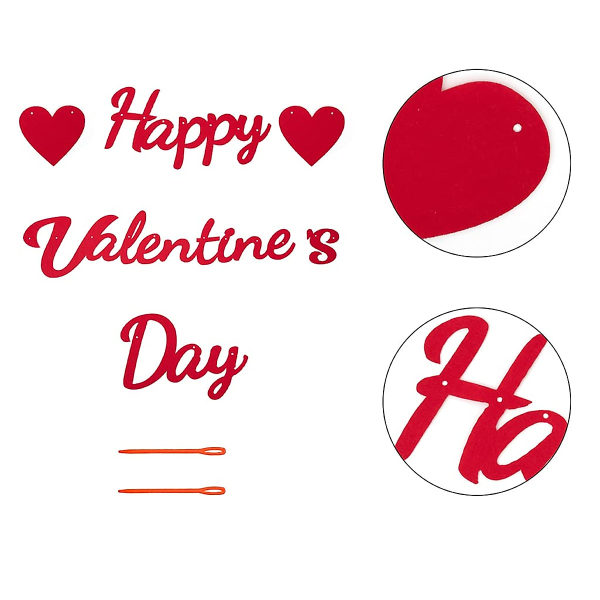 One Set of Valentines Day Decor Valentines Day Banners String Hearts Valentines Decoration Romantic Decorations Special Night DIY Felt Heart Decoration Letter Banner for Home Wedding Party Anniversary