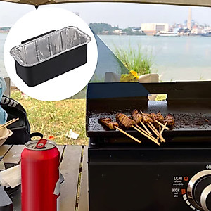 LUTER Grease Cup/Drip Catcher Pan for Blackstone Stove Griddles Replacement Part with 10pcs Foil Drip Pans Trays for 17 22 28 Inch Blackstone Grill