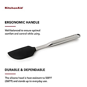 KitchenAid Premium Scraper Spatula with Hang Hook, 12-Inch, Black