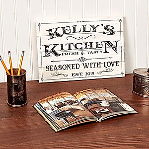 Artblox Personalized Kitchen Signs Custom Wood Sign Printed On Real Pine Wood Kitchen Wall Decor Personalized Gifts For Wife Christmas Gift Ideas Rustic Home Decor Customized Gifts