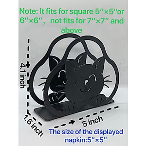 PXLYWLTZL Napkin Holder for kitchen，CAT black Metal Holders Tables, dinner iron Restaurants，Farmhouse，Cafe，Bar, Holders, Tissue Dispenser (CAT), 4.8inch 4inch 1.7inch (999)