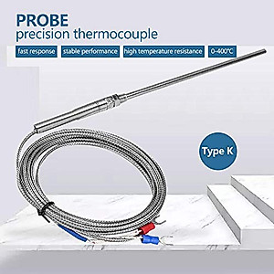 K Type Thermocouple, 0-400 High Temperature Sensor Wire Cable M8 Thread 150mm Probe 1 M 2 M 3 M 4 M 5 M (3M)