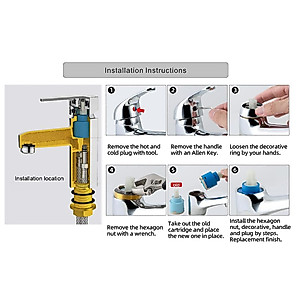 QLXAQLX SEDAL Diameter 35mm Ceramic Faucet Cartridge Replacement for Single Handle Kitchen Basin Shower Faucet Part,Ceramic Disc Single Handle Faucet Cartridge Replacement 1.38 / 35mm Diameter (1Pack)