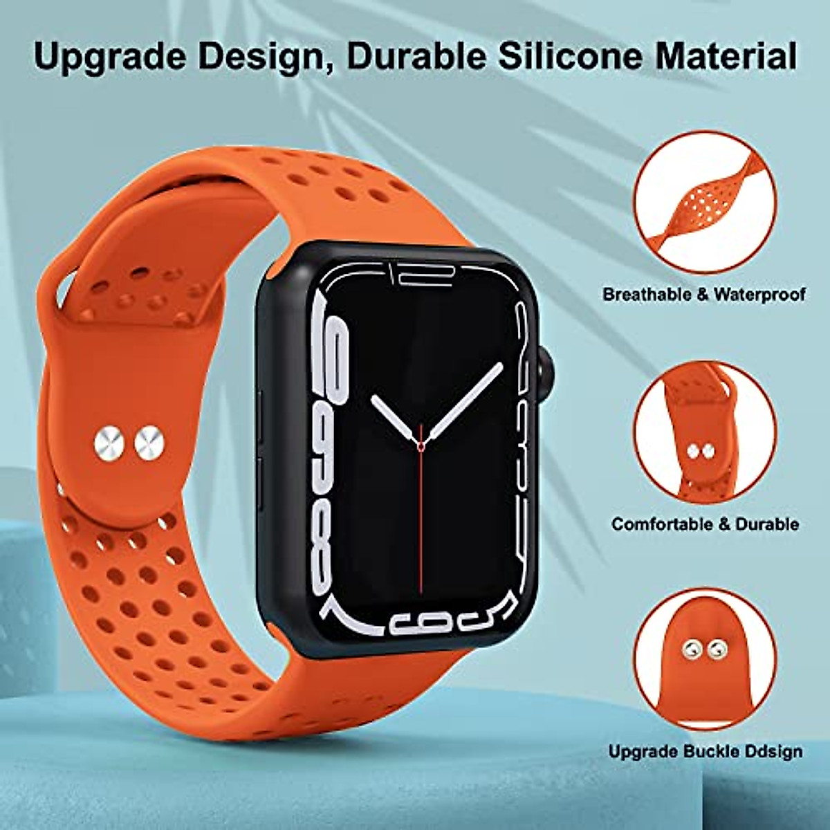 Toutouzhang Sport Bands Compatible with Apple Watch Band 38mm 40mm 41mm 42mm 44mm 45mm 49mm SM ML for WomenMen Waterproof Soft Silicone Replacement Strap Accessories for iWatch Ultra SE Series