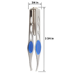 Trenton Gifts Stainless Steel Tweezers with LED Light for Precision Hair Removal (Set of 3)