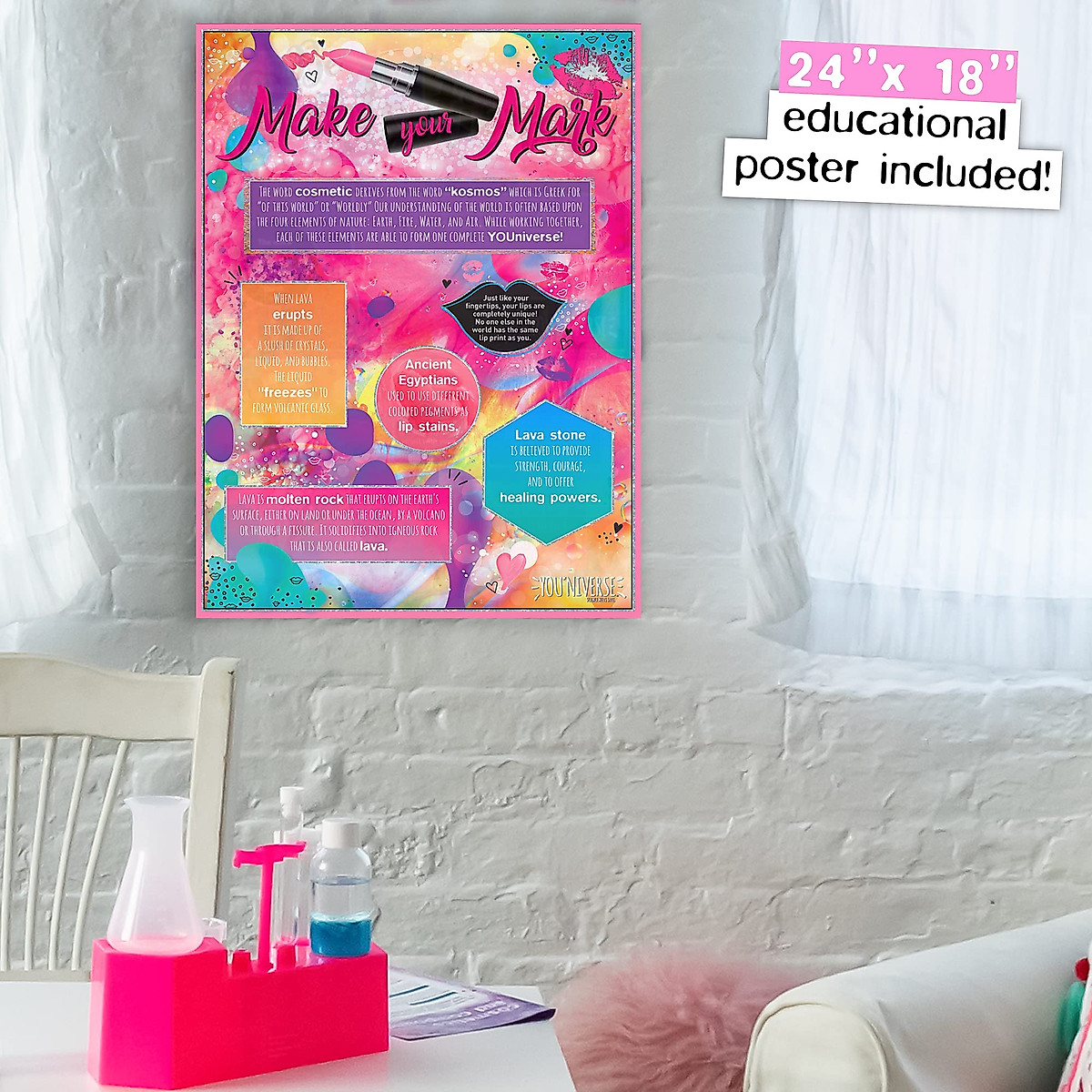 Just My Style You*niverse Lava Lip Gloss Lab, At-Home STEM Kits For Kids Age 6 And Up, Makeup Kits, DIY, Activities for Birthday Parties, Sleepovers