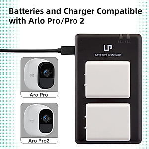 Battery Chagrer Pack for Arlo Pro & Arlo Pro 2 (VMA4400), 2-Pack 2440mAh Li-ion Rechargeable Batteries ONLY for Arlo Pro/Pro 2 Camera, NOT Compatible with Arlo Ultra, Ultra 2, Pro 3, Pro 4, Arlo Go
