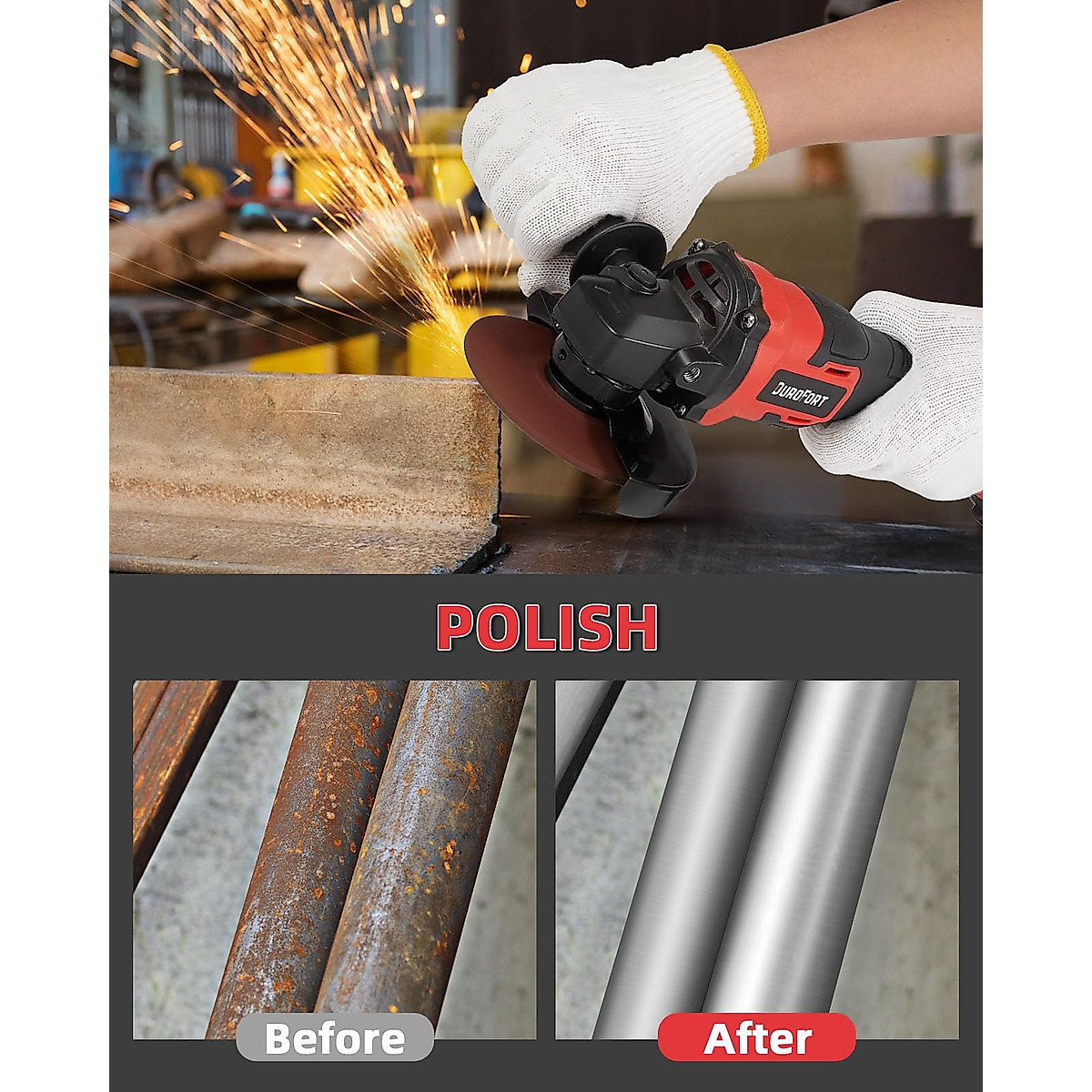 21v Cordless Power Angle Grinder Tool, 9500RPM Brushless 3-Variable-Speed Electric Metal Grinder with 1x4000mAH Battery&Battery Indicator, Cutting Wheels, Flap Disc and Auxiliary Handle for Metal/Wood