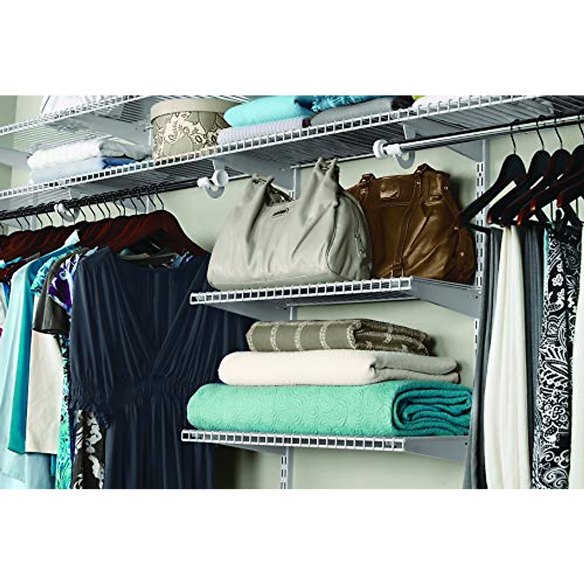 Rubbermaid Closet Fasttrack 4 to 8 Ft. Adjustable Wire Shelf Kit, White