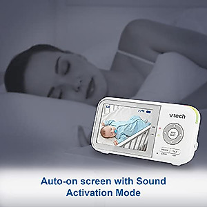 VTech VM923 Baby Monitor, 2.8” Screen, Pan-Tilt-Zoom, 1000ft Long Range, Night Vision, 2-Way Audio, Temperature Sensor, Lullabies, Secure Transmission No WiFi