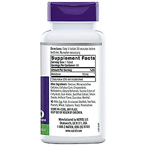 Natrol Melatonin Fast Dissolve Tablets, Helps You Fall Asleep Faster, Stay Asleep Longer, Easy to Take, Dissolve in Mouth, Strengthen Immune System, Maximum Strength, Strawberry Flavor, 10mg, 60 Count