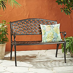 Christopher Knight Home Eastwood Antique Copper Cast Aluminum Bench