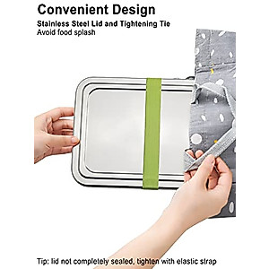 VENTION Stainless Steel Kids Plates with Lids, Divided Plates for Kids, 3 Compartment Kids and Toddler Plates, 2 Pack