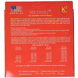 DR Strings Red Devils - Extra-Life Red Coated Bass 45-105