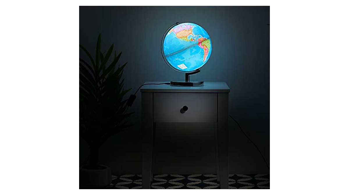 LED Illuminated World Globe - 3-in-1 Educational Light