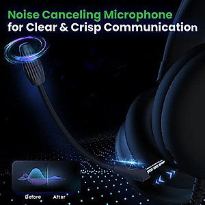 Jeecoo J100 Pro Gaming Headset - 7.1 Surround Sound, Detachable Noise Canceling Microphone, Lightweight & Ultra-Soft Cushion - for PS4 PS5 PC Switch Xbox One, Xbox Series X|S, Mobile